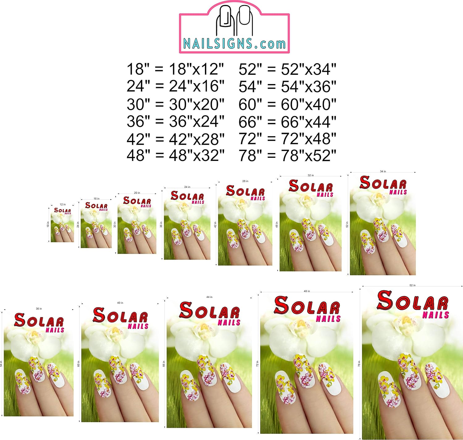 Amazon.com: Solar I Nail Salon Sign Advertising Marketing Décor ...