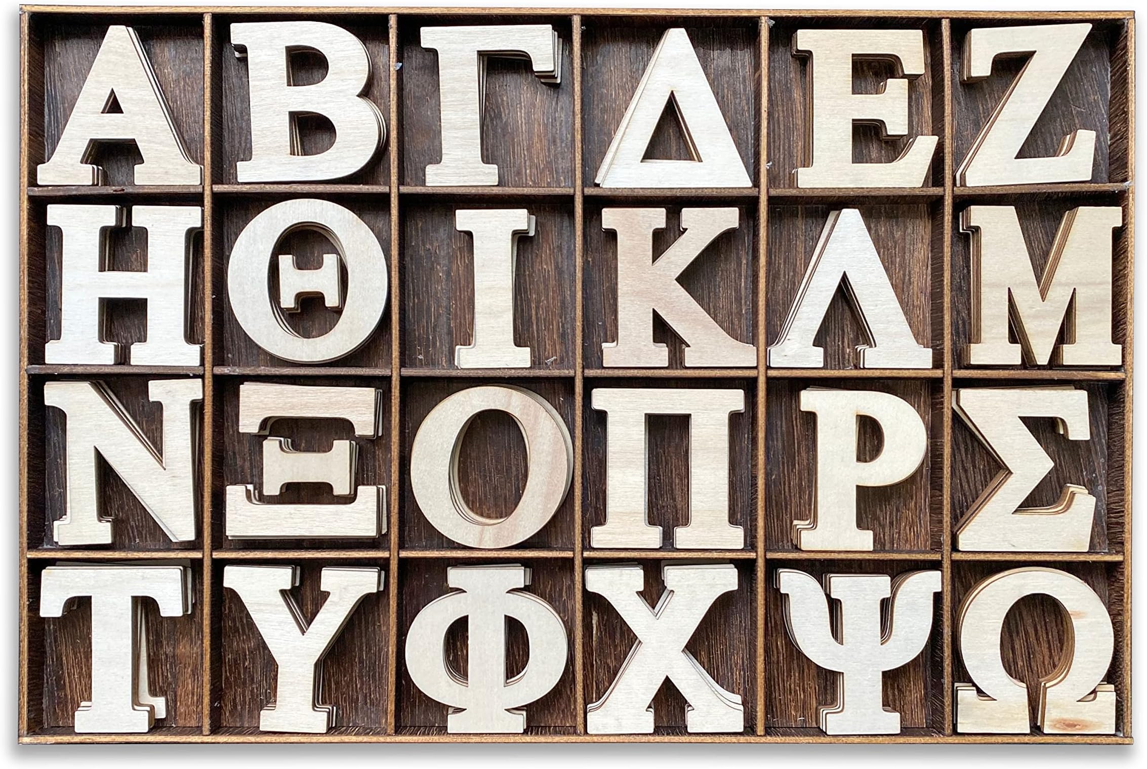 Amazon.com: 2 Inch 120 Pieces Wooden Greek Letters Bold Font Unfinished ...