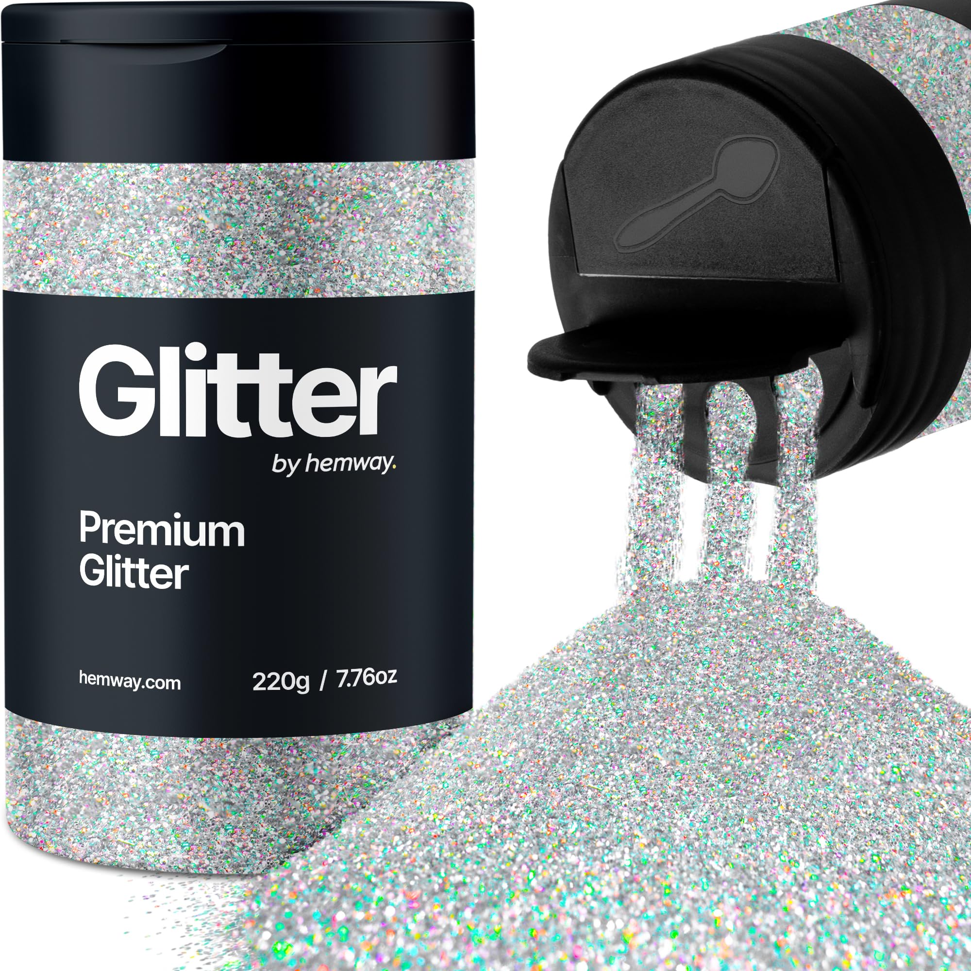 Amazon.com: Glitter, 220G/7.76OZ Silver Holographic Glitter ...