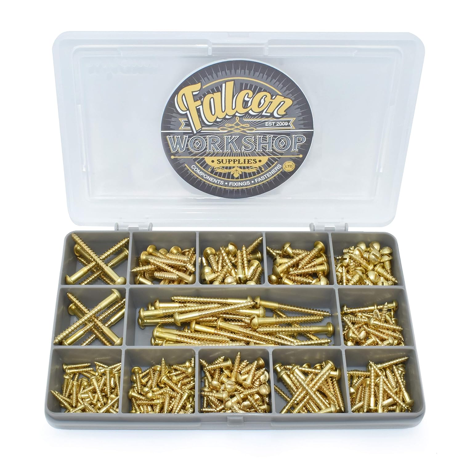 435 Assorted Solid Brass 2g 3g 4g 6g Slotted Round Dome Head Wood ...