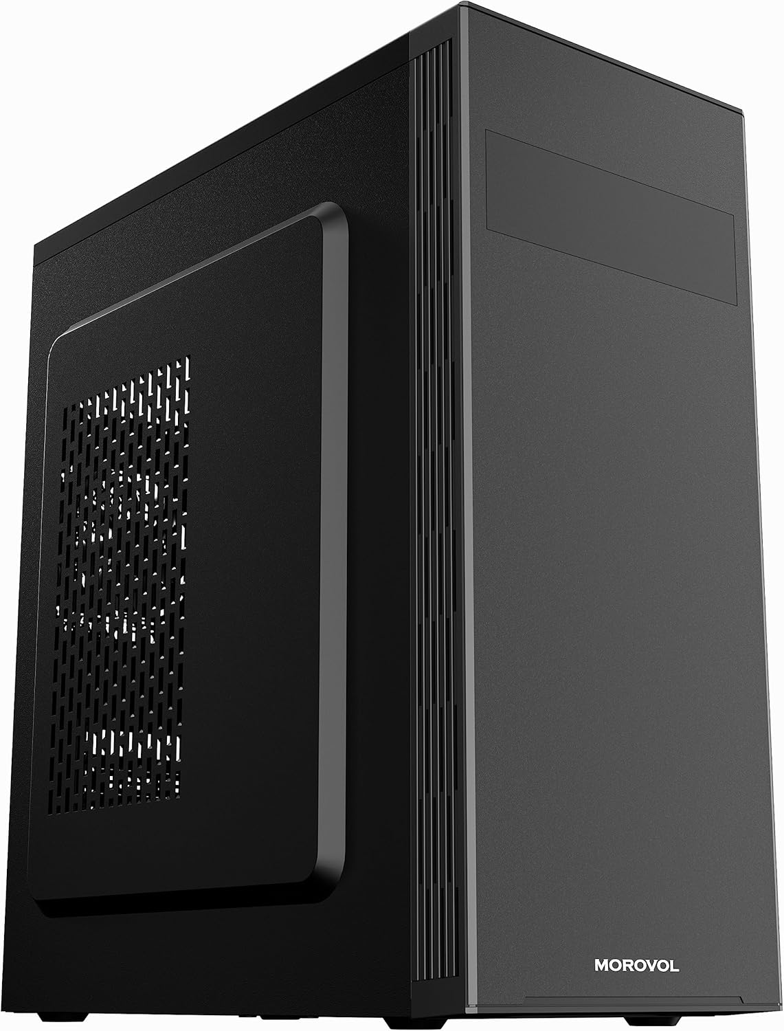 MOROVOL ATX Gaming PC Case with RGB Fans & Tempered Glass Panel in ...