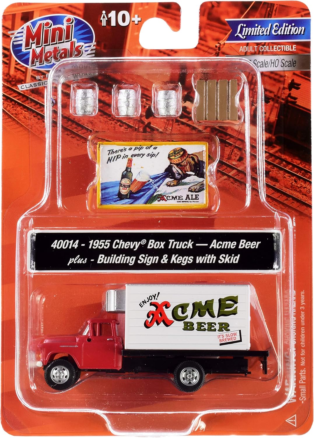 Amazon.com: Mini Metals - 1955 Chevy Beer Truck w/Kegs, Skid & Building ...