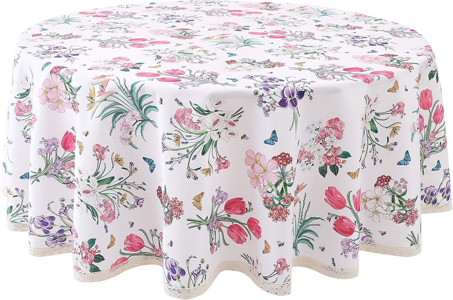Amazon.com: Flyspped Waterproof Wildflower Floral Print Tablecloth ...