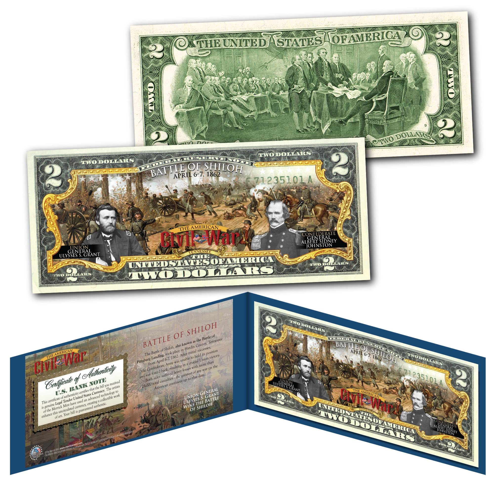 Buy American Civil WAR Battle of Shiloh Uncirculated Two Dollar Bill ...