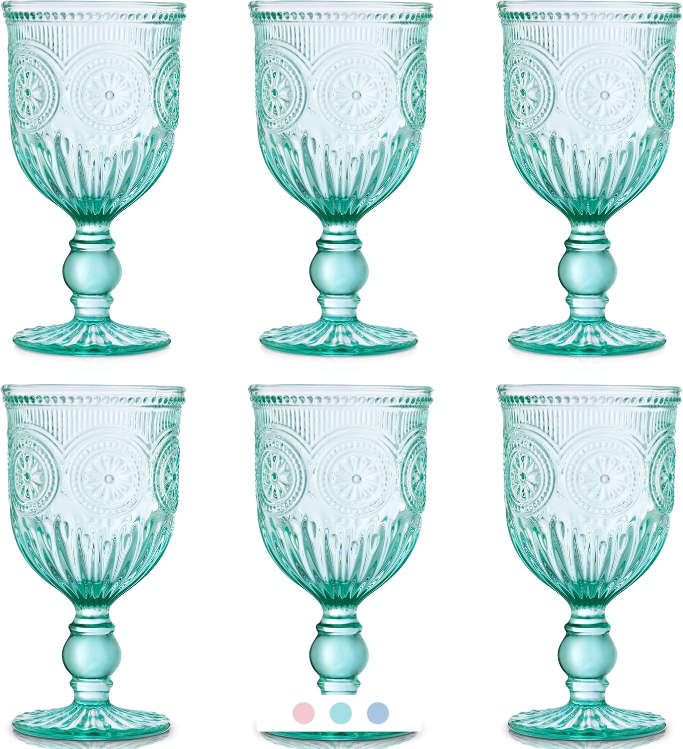Yungala Green Wine Glasses set of 6 green goblets for lovers of green ...