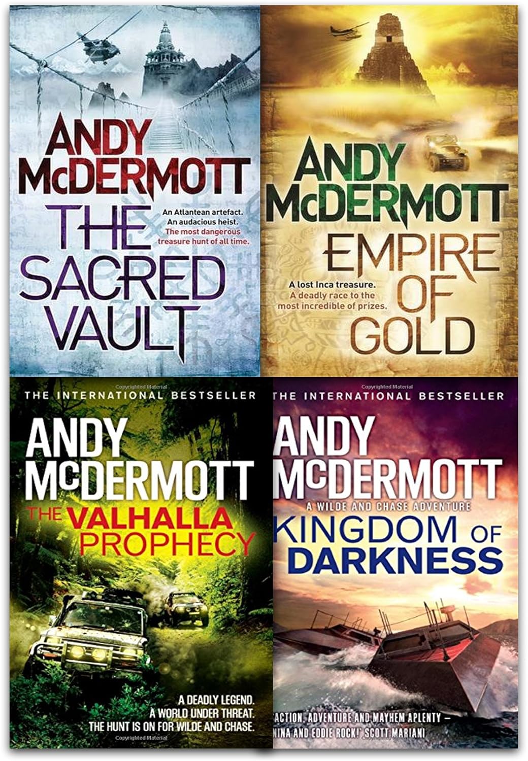 Andy McDermott Collection Wilde Chase 4 Books Set (The Sacred Vault ...