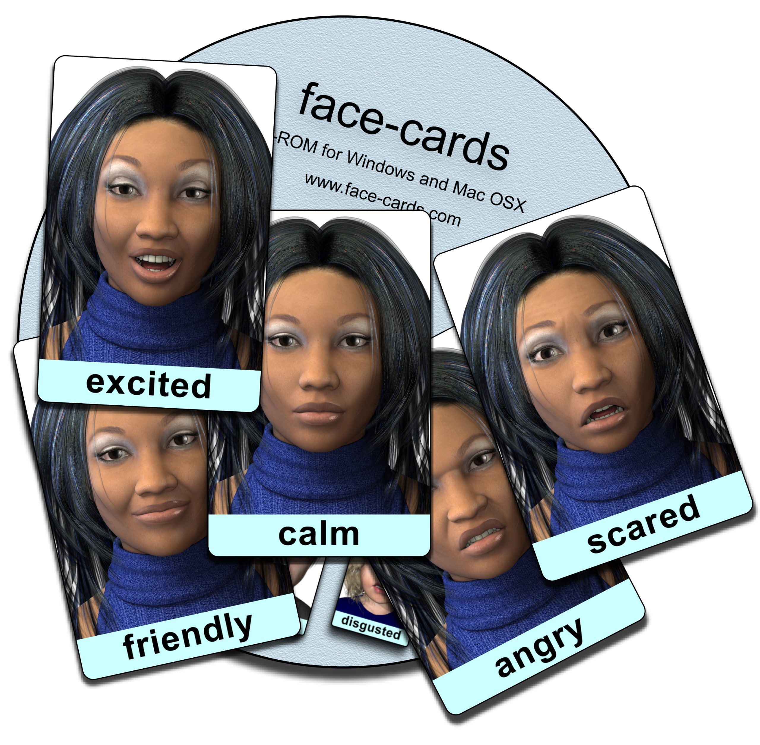 Snapklik.com : Face-cards H10A: Emotion Expression Flash Cards