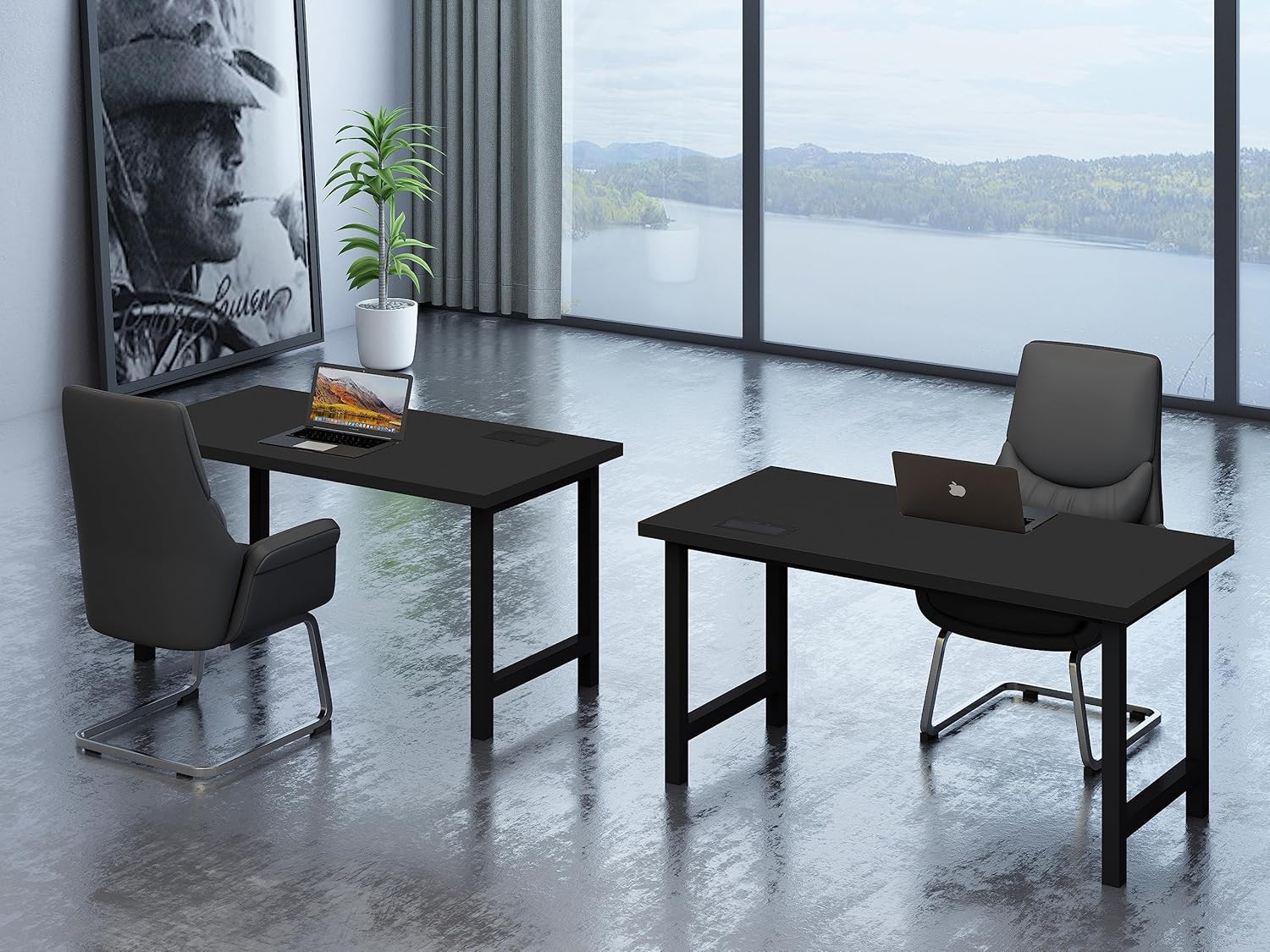 Amazon.com: ahliss Computer & Work Table Executive Modern Work Desk for ...