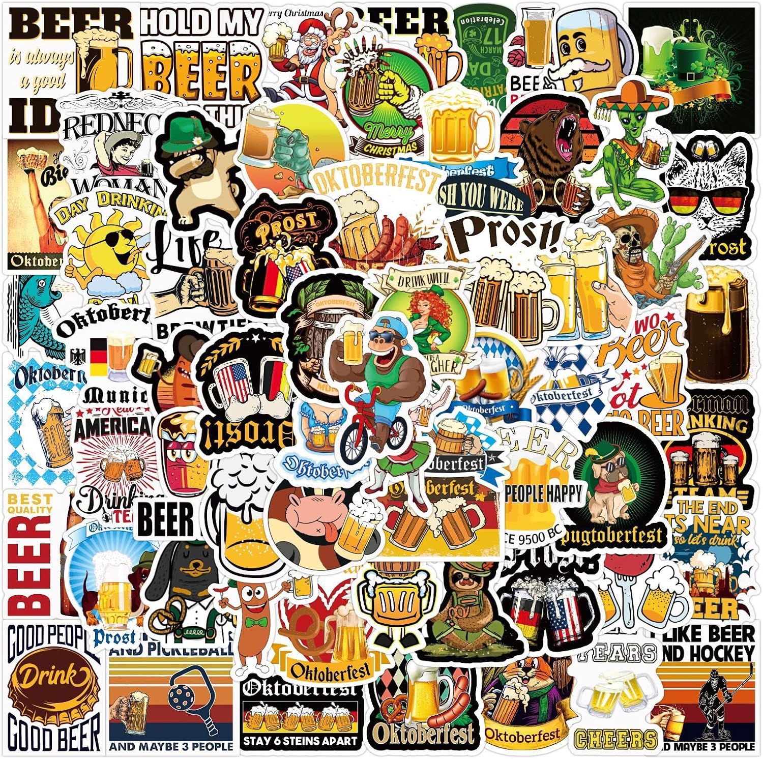100Pcs Beer Stickers, Drinking Party To Celebrate Oktoberfest Stickers ...