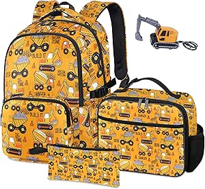 Amazon.com: Molsfved Construction Backpack for Boys, Kids Tractor Truck ...