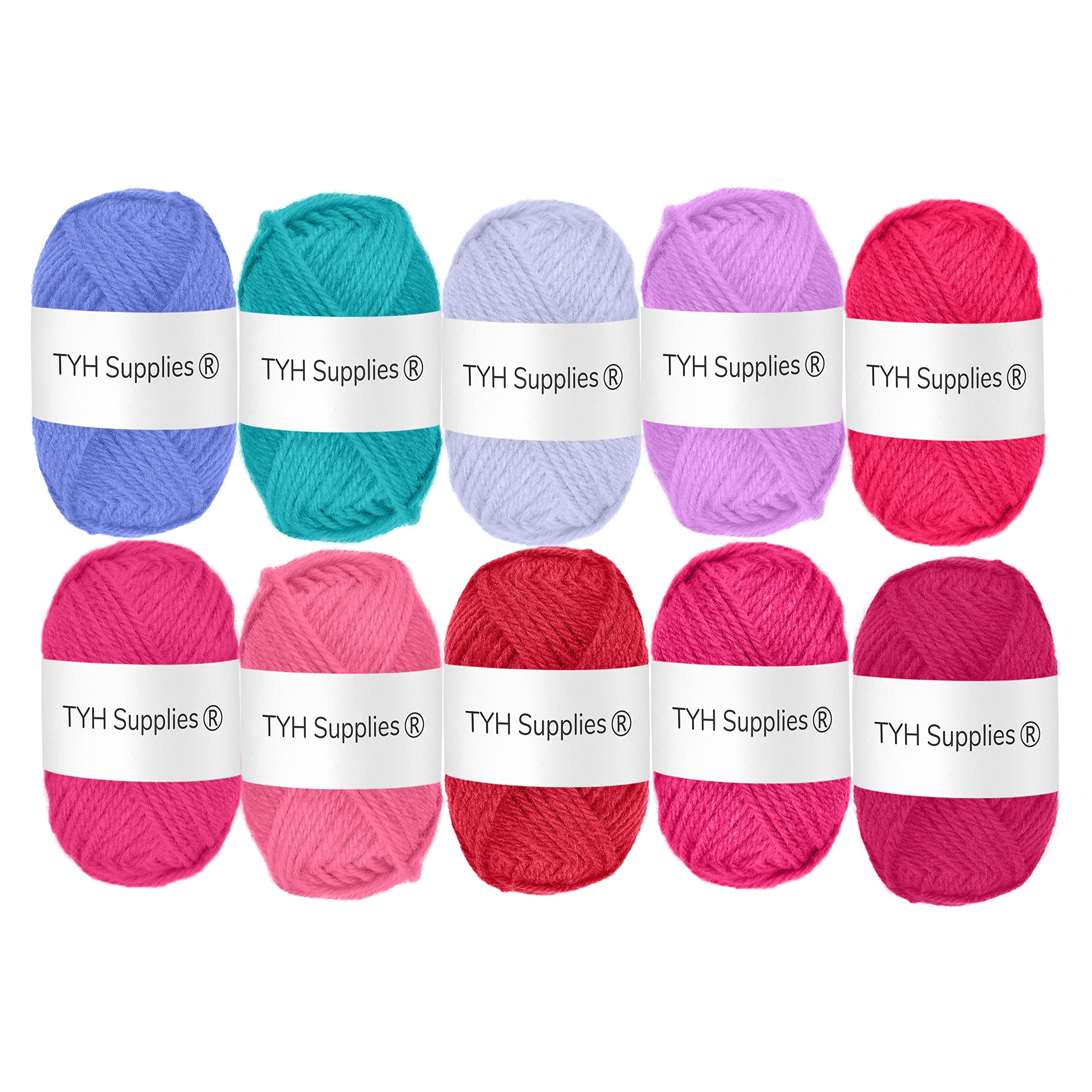 Worsted Weight Yarn 6 Rolls Large Yarn Skeins Assorted Colors Acrylic ...