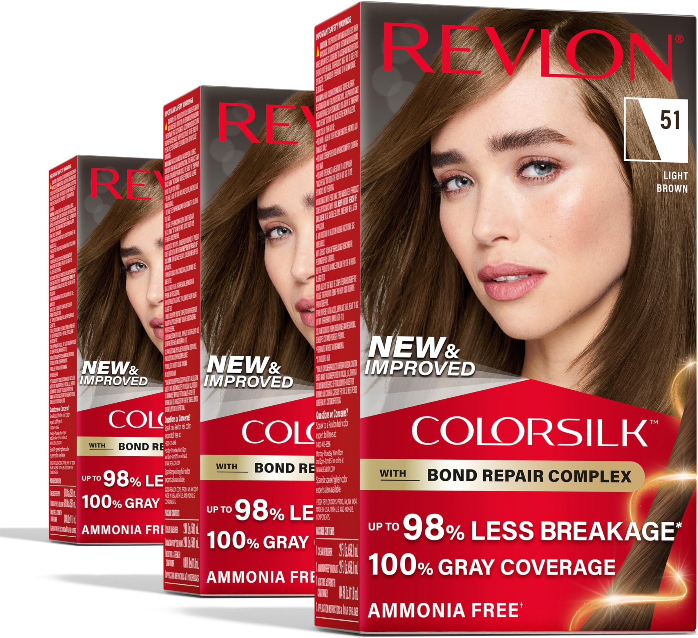 Amazon.com : Revlon ColorSilk with Bond Repair Complex, Brown Permanent ...