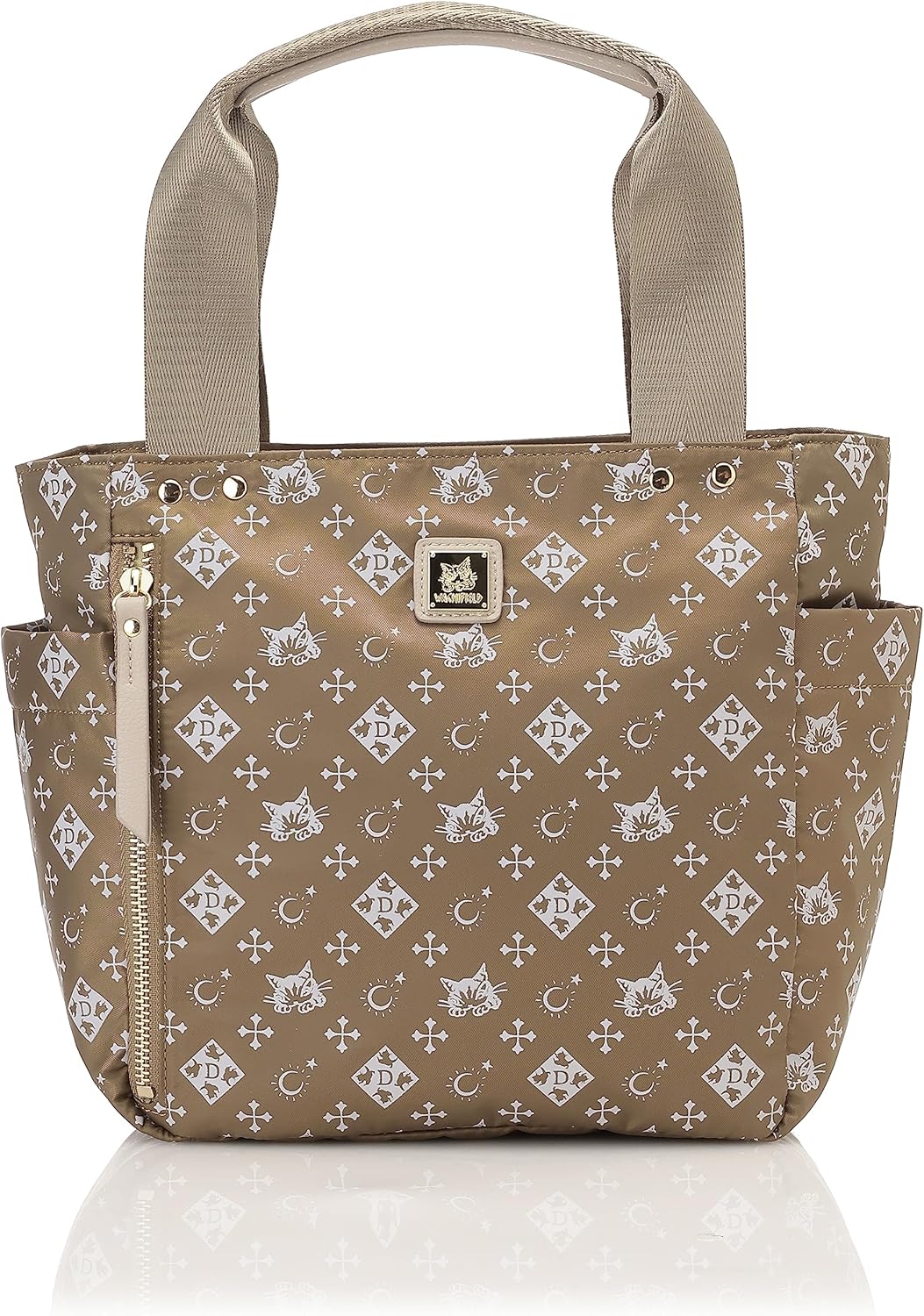 Amazon | [わちふぃーるど] 猫のダヤン トートバッグ 軽量 撥水 レディース 合皮 通勤 ハンドバッグ ミニトート ダヤン 猫 バッグ WTSK-02 オーク | トートバッグ