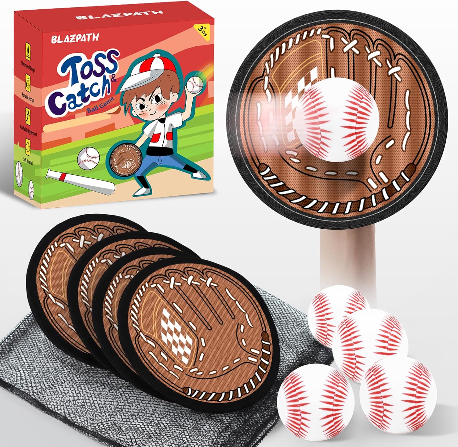 Amazon.com: BLAZPATH Toss and Catch Soft Sticky Ball Game Set for Kids ...