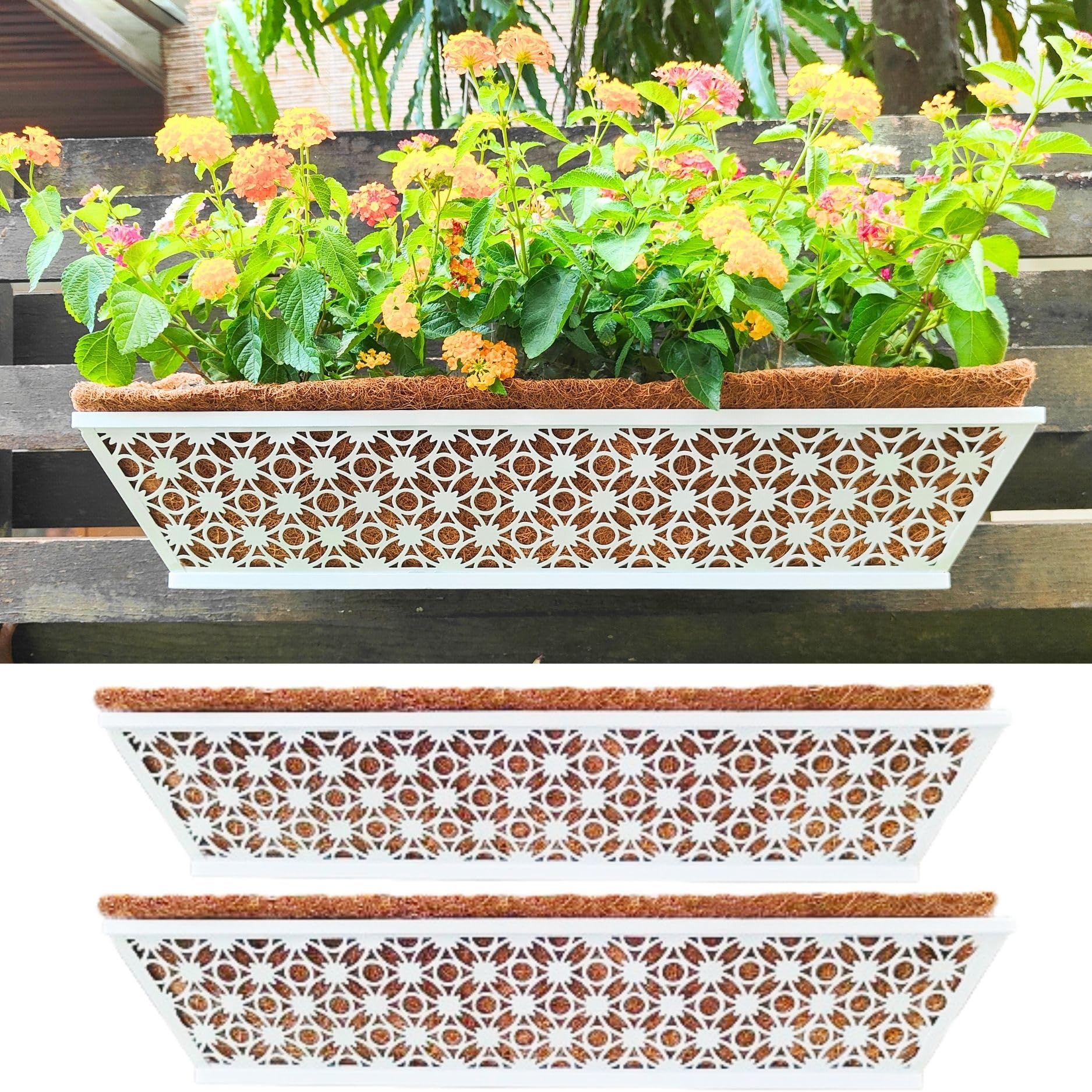 LaLaGreen Window Boxes Planters for Outdoor Plants (2 Pack, 24 Inch ...