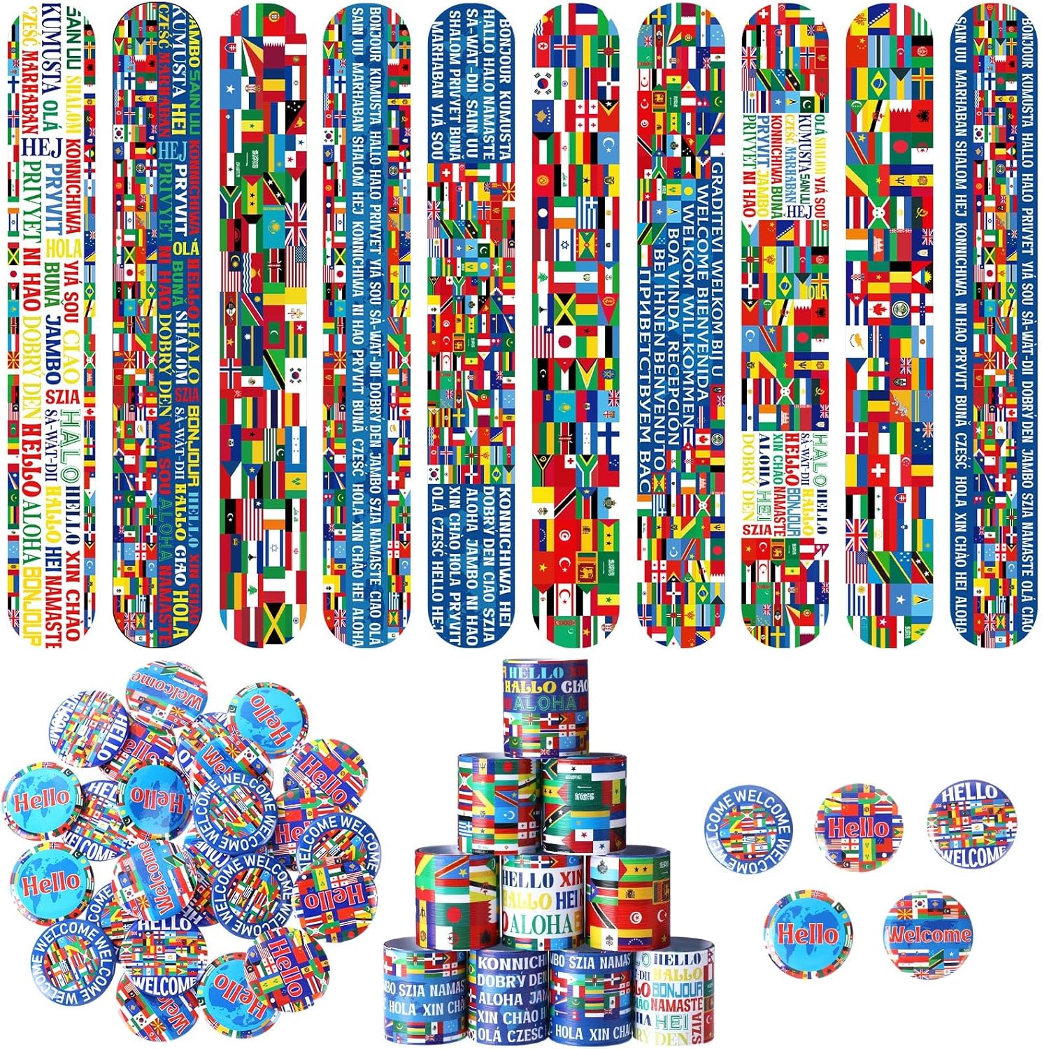 Amazon.com: Outus 60 Pcs International World Flags Party Favors Around ...