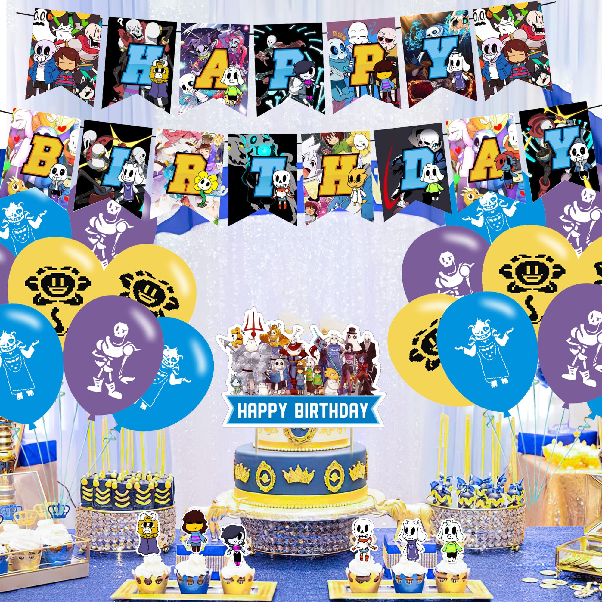 Undertale Party Decorations Set, Cartoon Undertale Theme Birthday ...