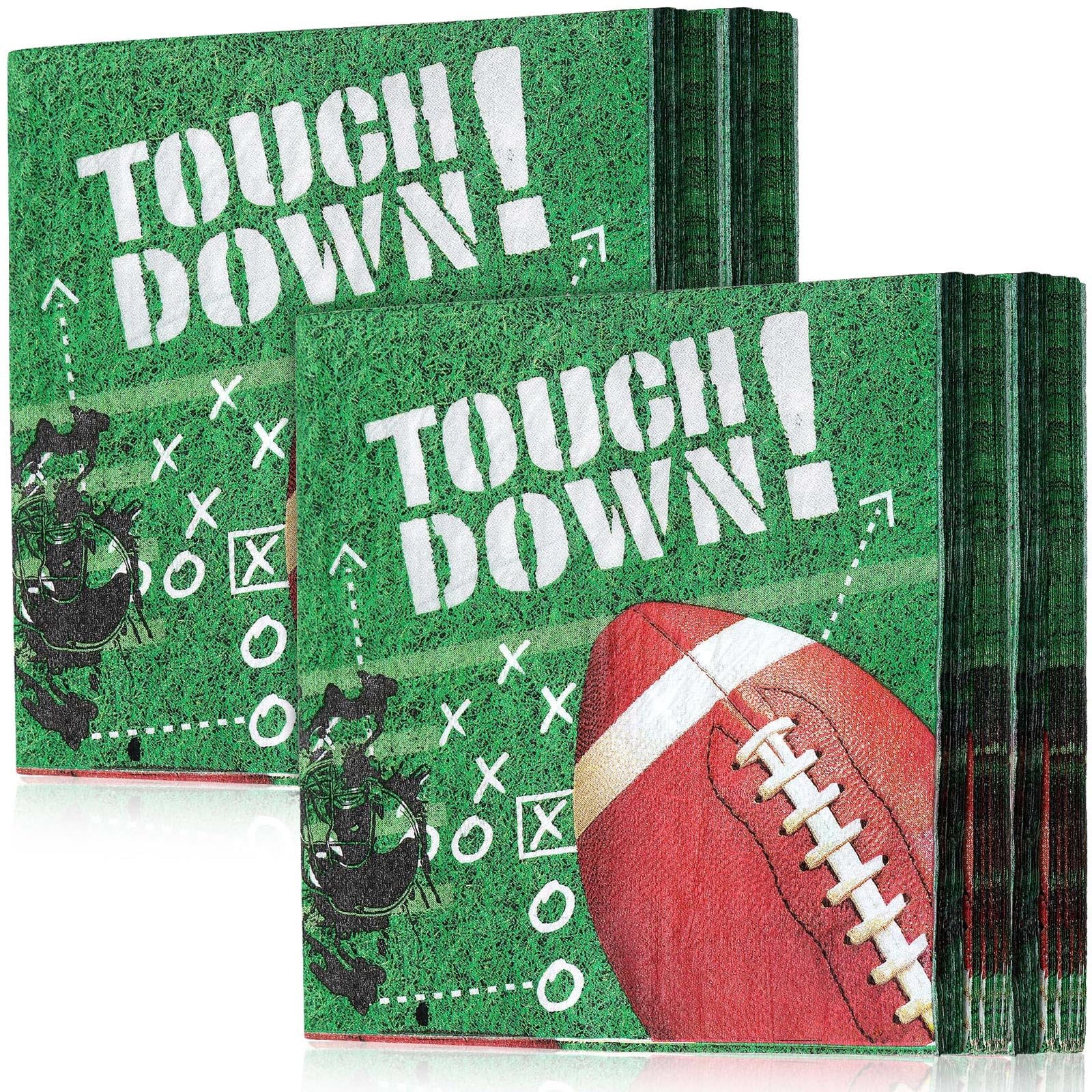 Amazon.com: Marspark 100 Pcs Football Napkins Paper Touchdown Napkins ...
