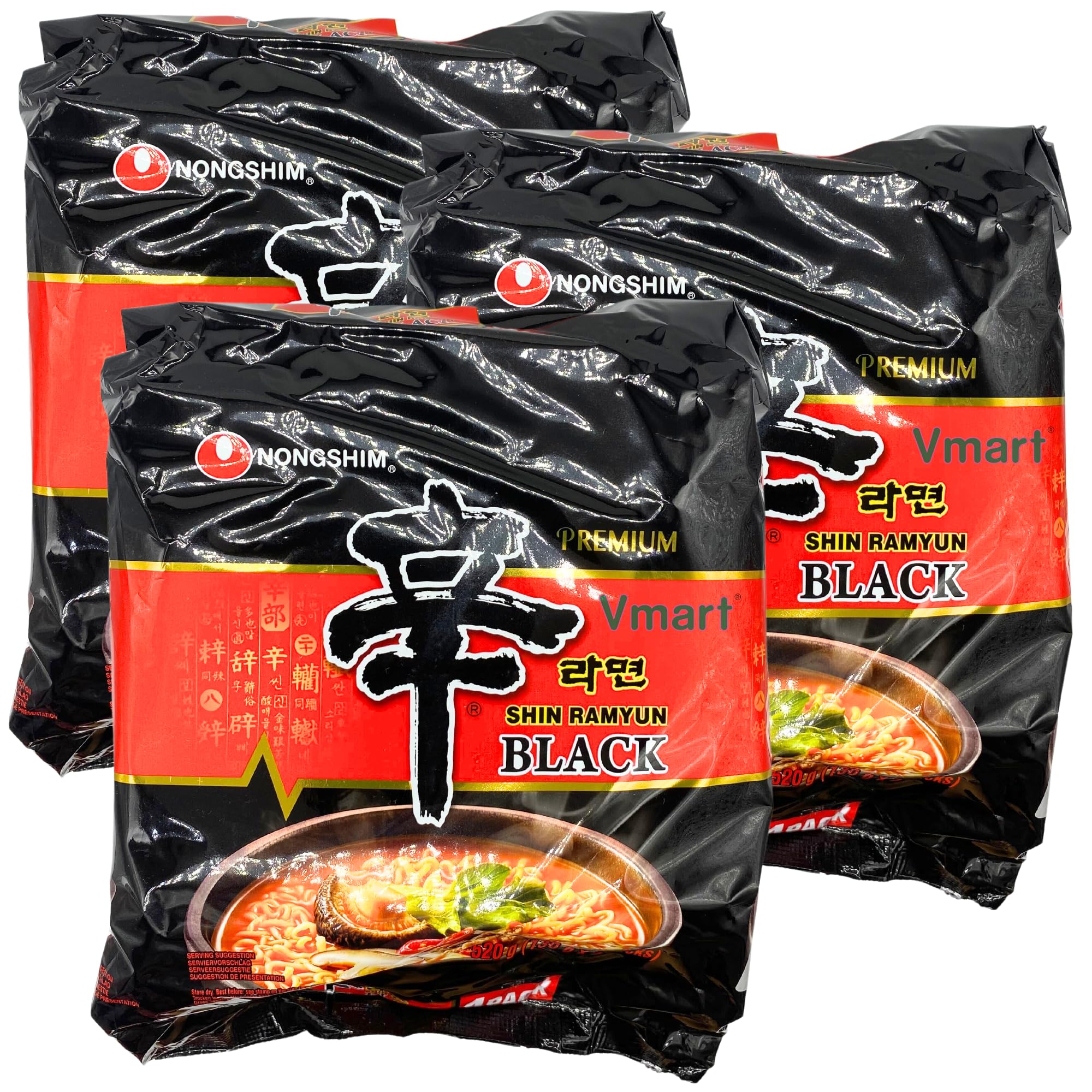Nongshim Black Premium Shin Ramyun Gourmet Spicy Noodle Soup 130g (Pack ...