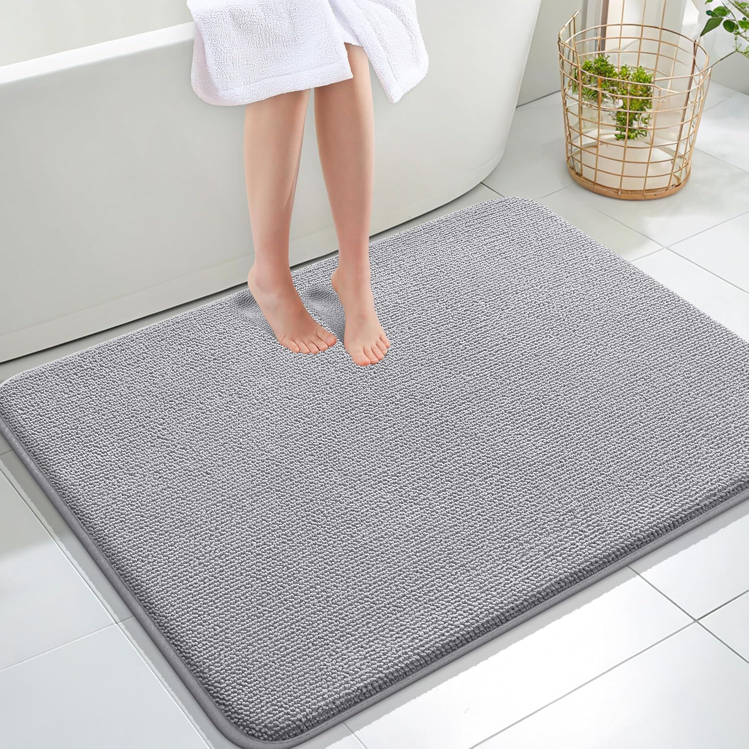 Amazon.com: OLANLY Thick Memory Foam Bath Mat Rug 40x32, Extra Soft ...