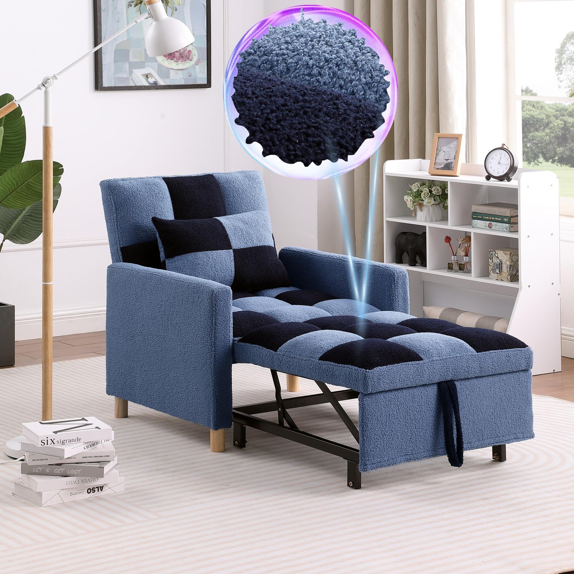 Amazon.com: Linique Convertible Sleeper Sofa Chair Bed, Adjustable Chair with Pillow, Multi ...