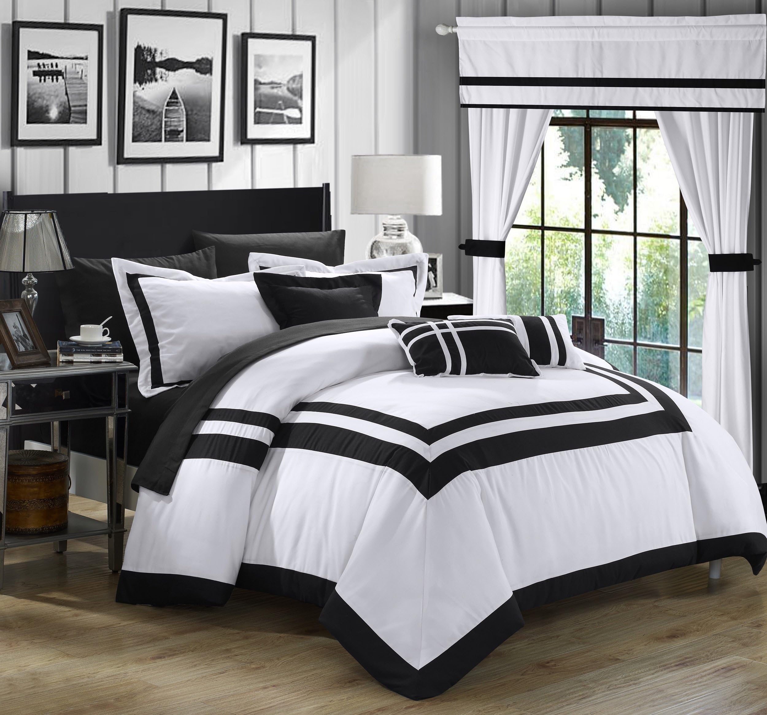 Amazon.com: Chic Home Ritz 20 Piece Comforter Set Color Block Bed in a ...