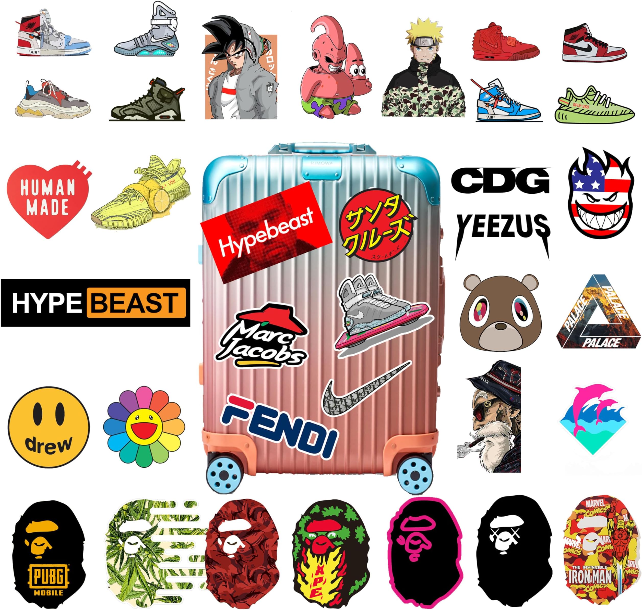 Amazon.com: FIEIJ Rapper Mixed Stickers 50PCS Singer Stickers Pack ...