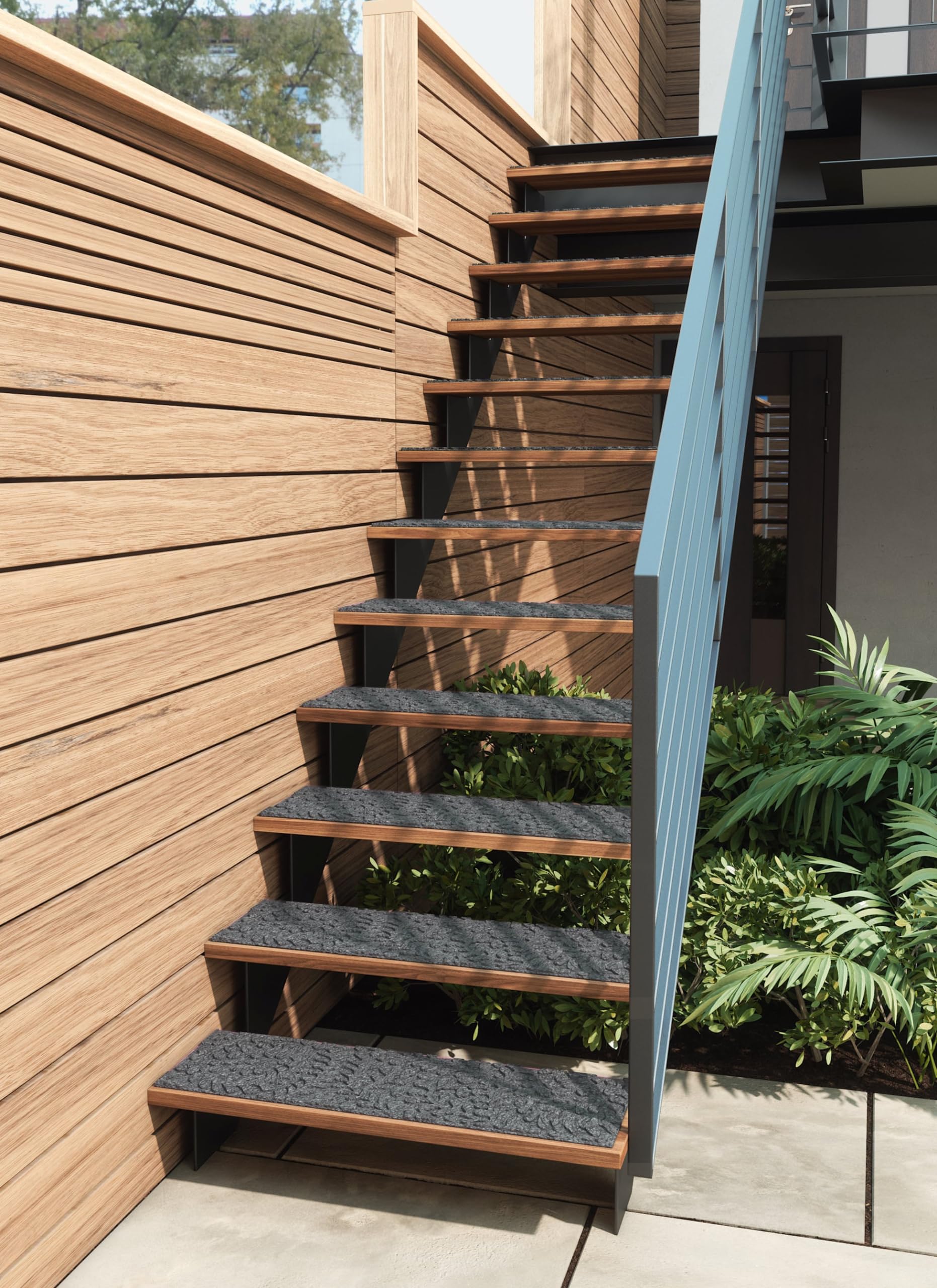 FINEHOUS Outdoor Stair Treads Non-Slip 35â€?x10â€? (6-Pack) â ...