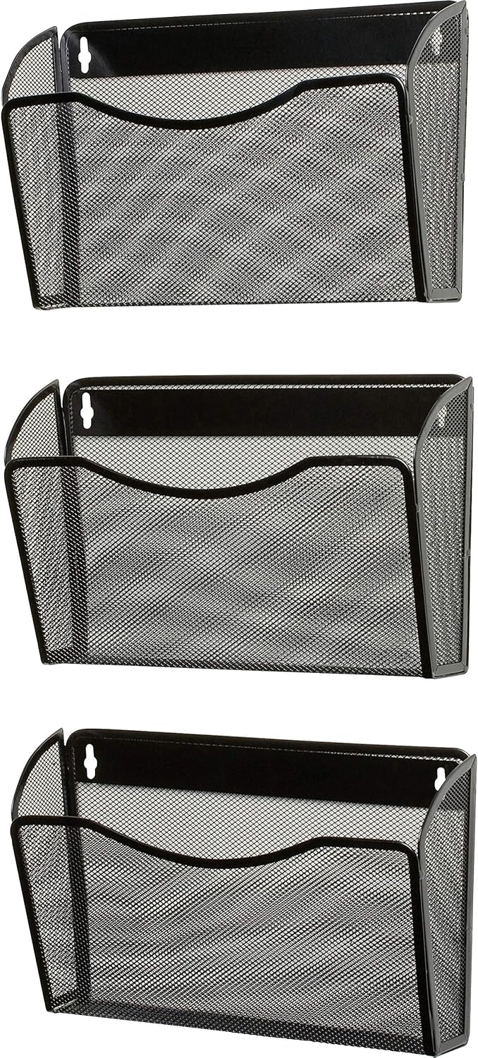Rolodex Wall File, MESH Three-Pocket Wall File with Partition Hangars ...