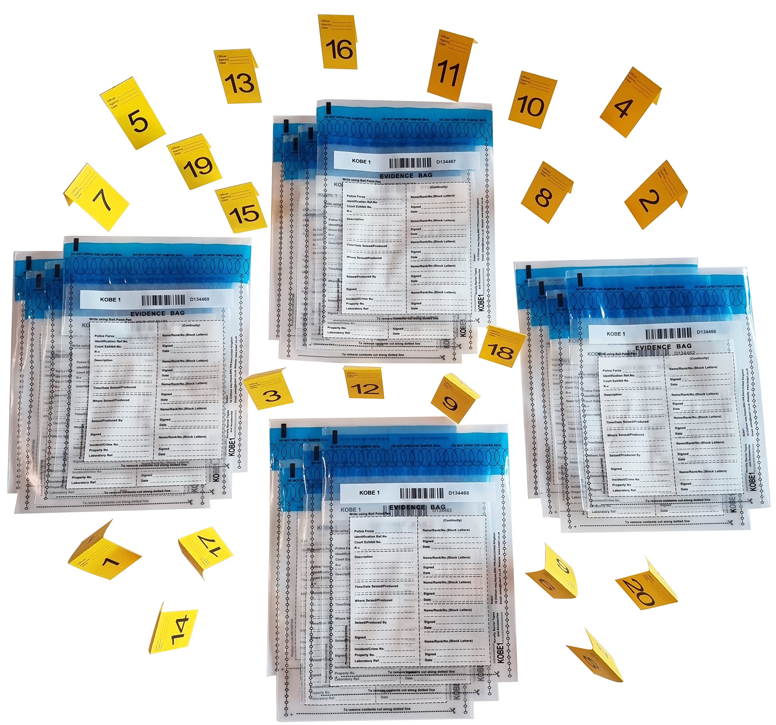 Buy Kobe1 Evidence Collection bags (x16),Photo Evidence Markers,Frames ...