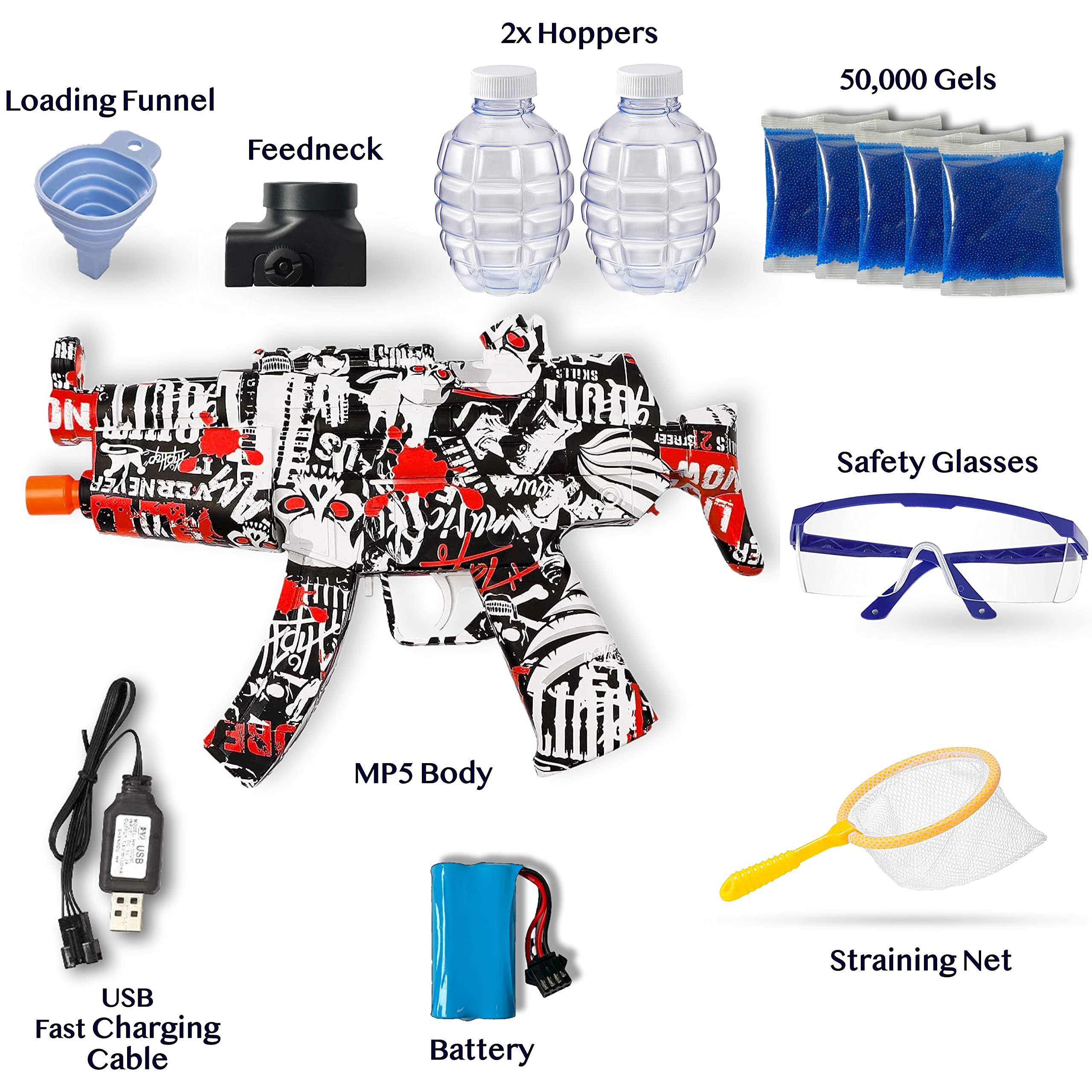 NEW BASICS Electric Gel Ball Blaster, Splatter Ball Gun Automatic with ...