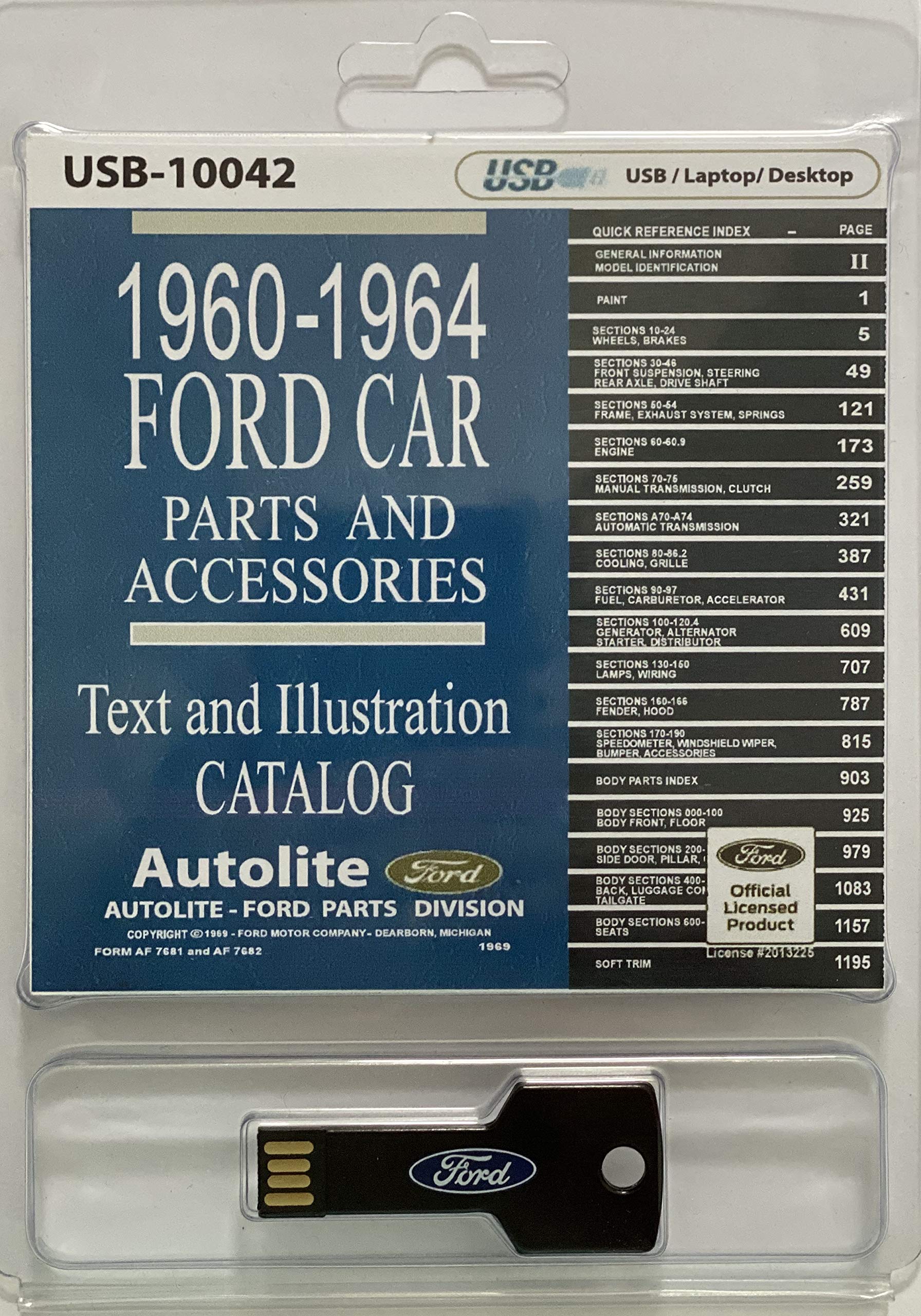 1960-1964 Ford Car Parts and Accessory Catalog (USB): Ford Motor ...