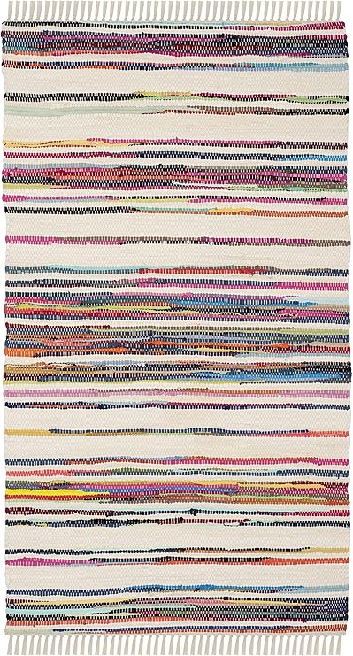 Amazon.com: SAFAVIEH Rag Rug Collection Accent Rug - 2'3" x 5', Ivory ...