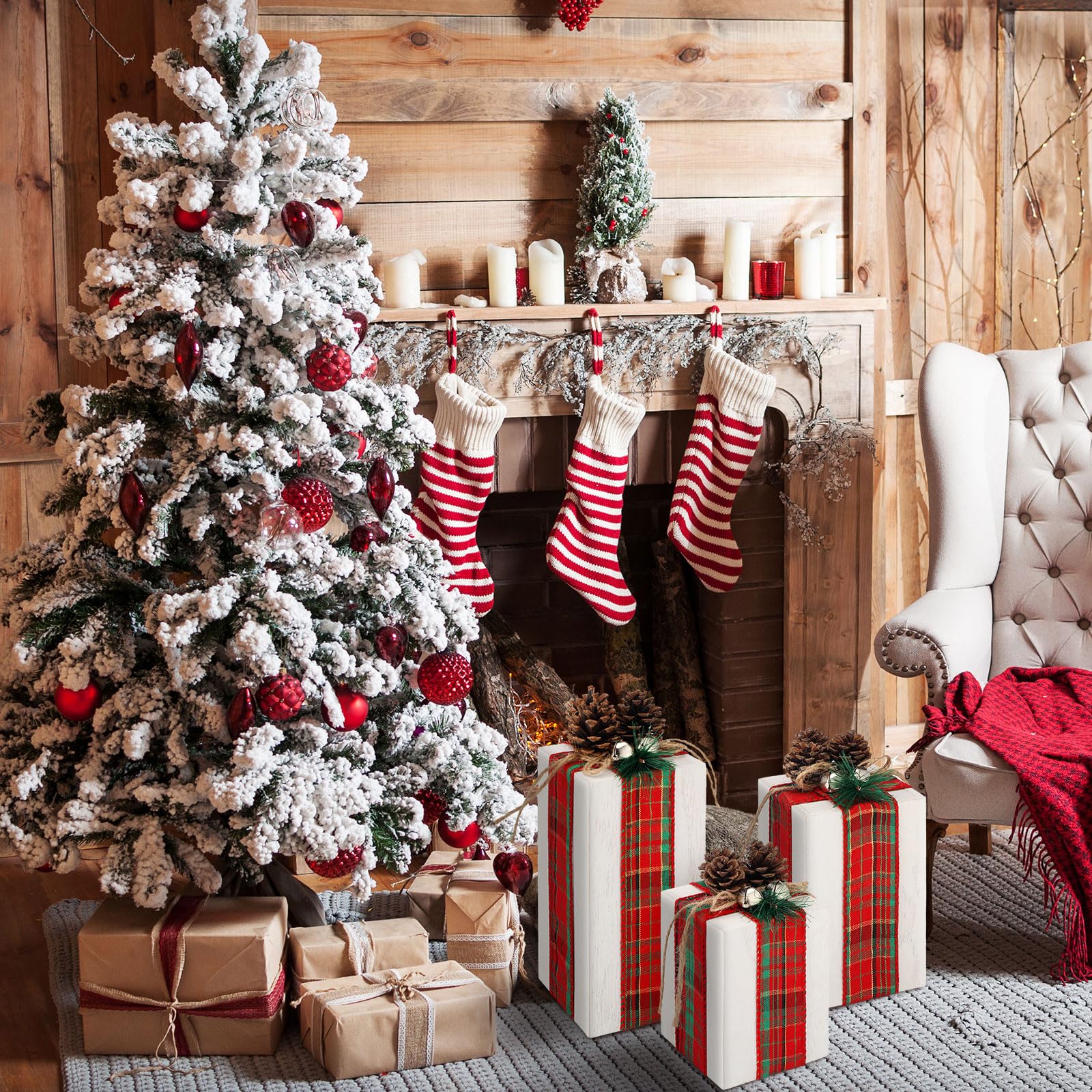 3 Pcs Christmas Table Centerpieces Christmas Table Decor Faux Presents ...