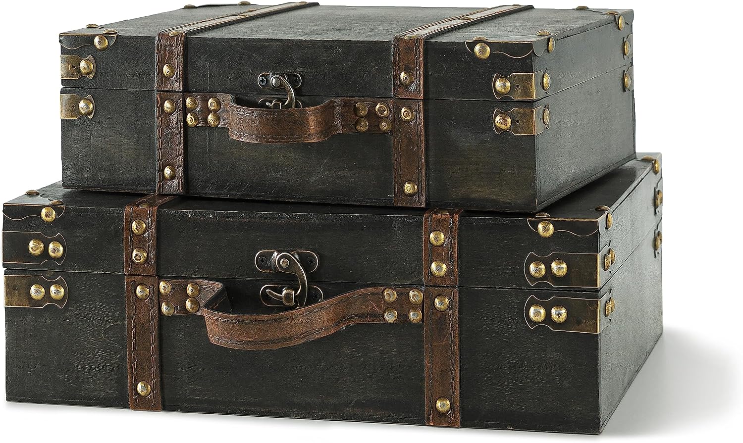 Amazon.com: SLPR Worthington Wood Decorative Storage Trunks - Set of 2 ...