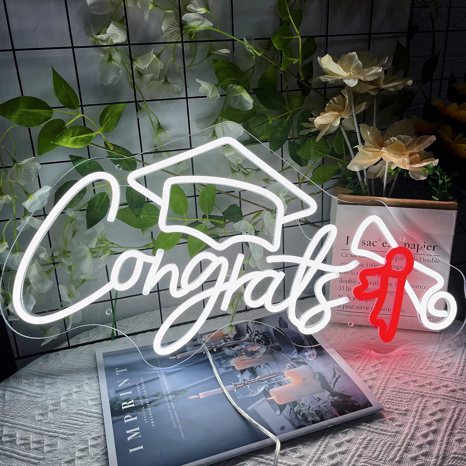 Amazon.com : Congrats Neon Sign, LED Congrats Neon Light for Grad Party ...