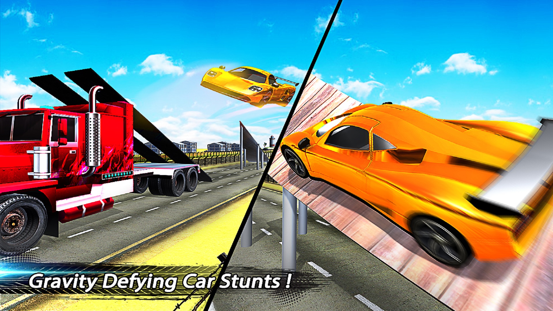 Mega Ramp Truck Trailer Open Doors Car Racing Stunt Game - App on ...