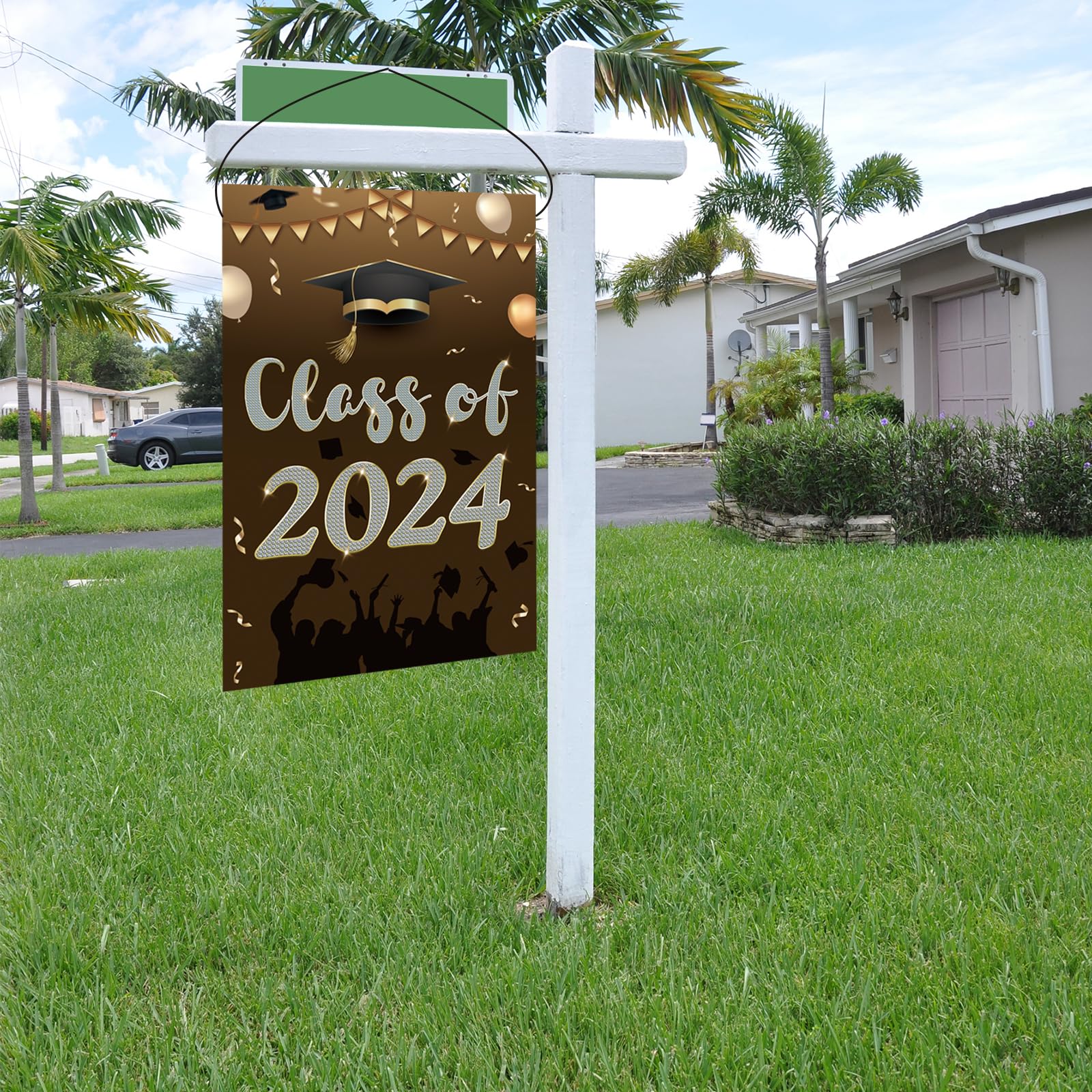 Snapklik.com : Class Of 2024 Garden Flag, Congrats Grad Party Sign For ...