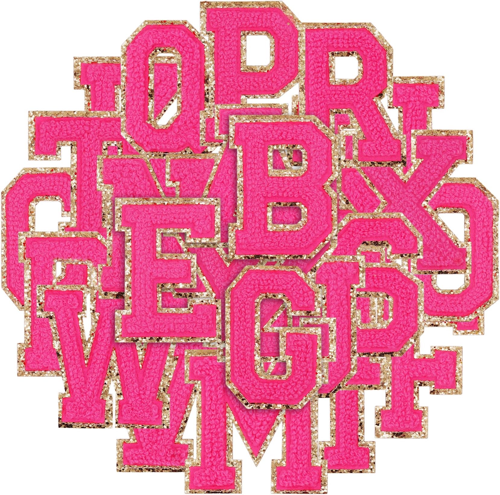 Amazon.com: KINGSOW Pink Self-Adhesive Letters Patches: Chenille ...