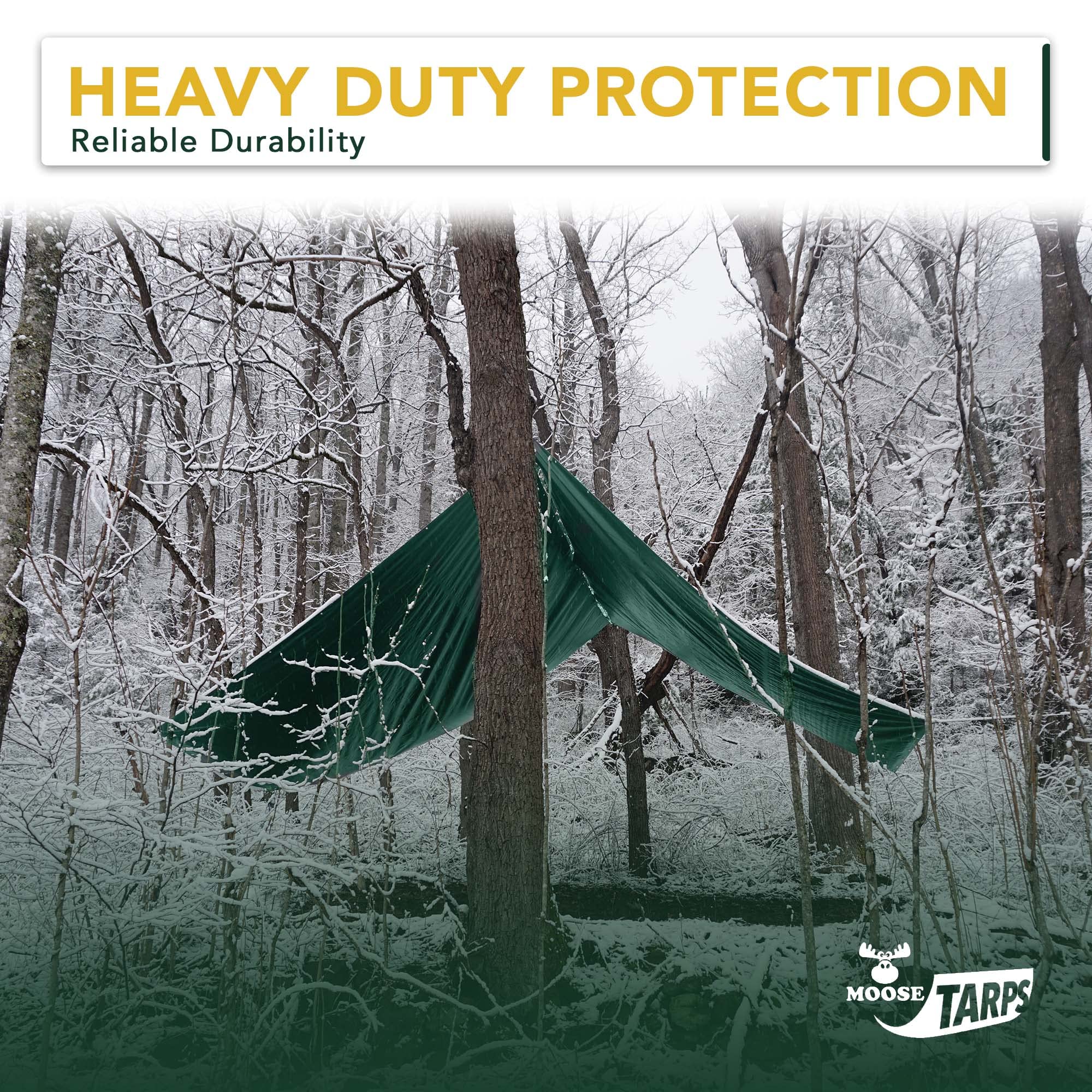 Moose Supply Waterproof Tent Tarp - Heavy Duty Tarp Tent for Wood ...