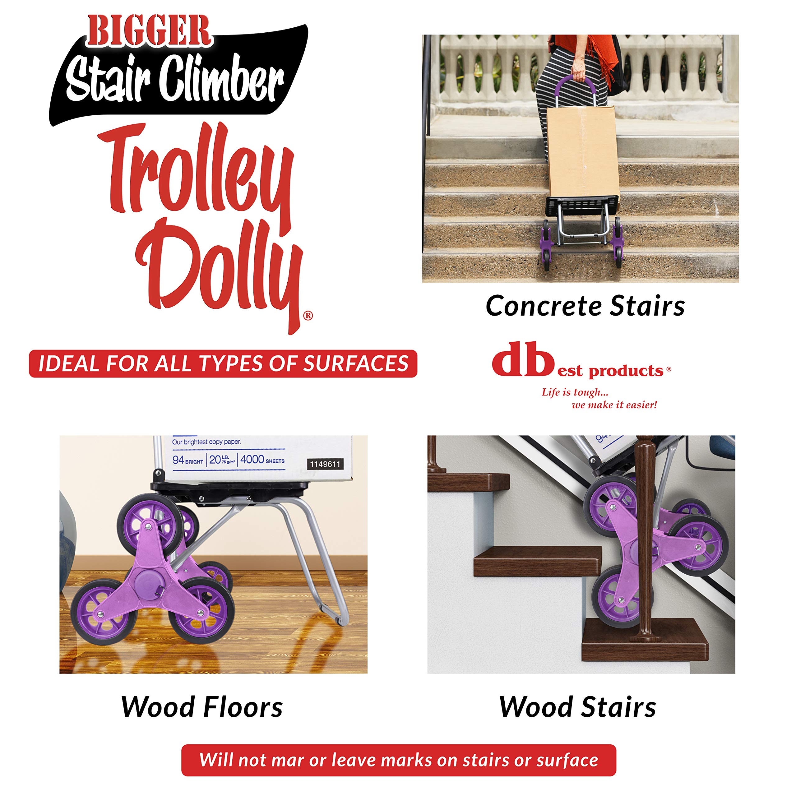 Snapklik.com : Dbest Products 01-757 Stair Climber Bigger Trolley Dolly