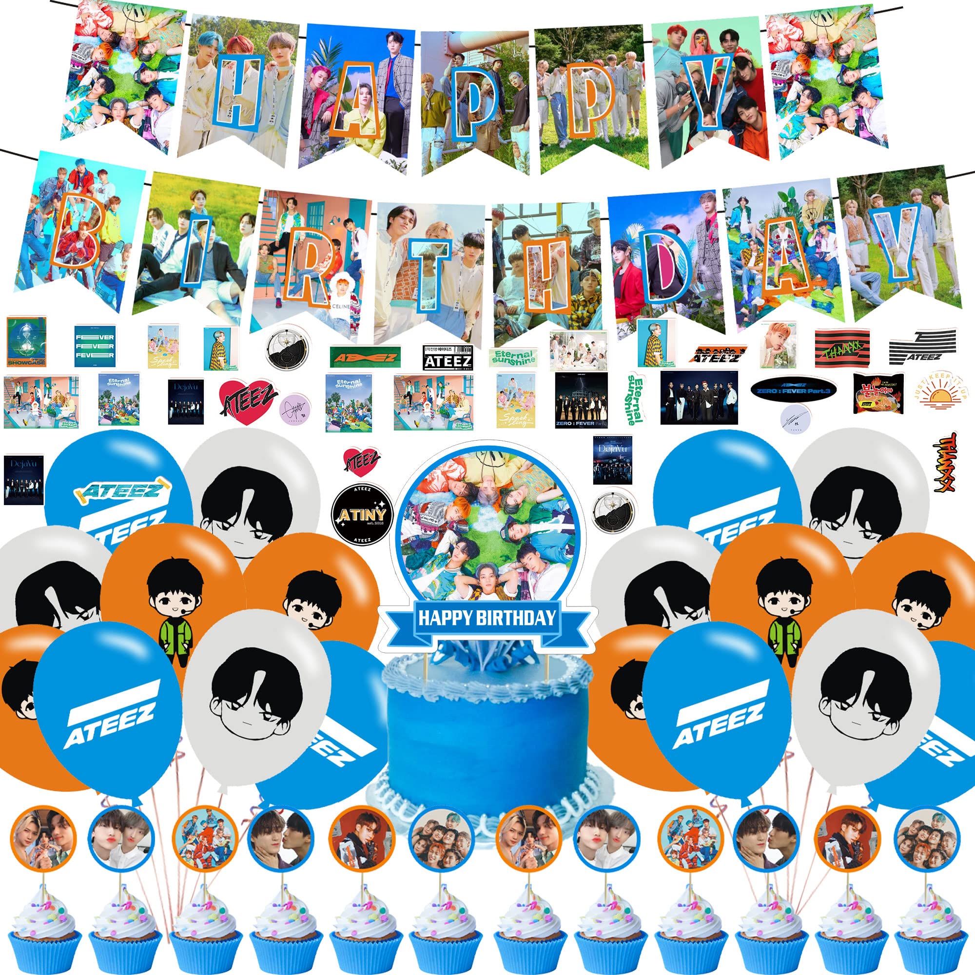 Buy Olyshicai ATEEZ Party Supplies, ATEEZ Singer Theme Birthday Party ...