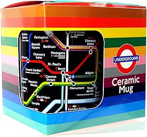Amazon.com | Underground Map Ceramic Mug, Black: Coffee Cups & Mugs