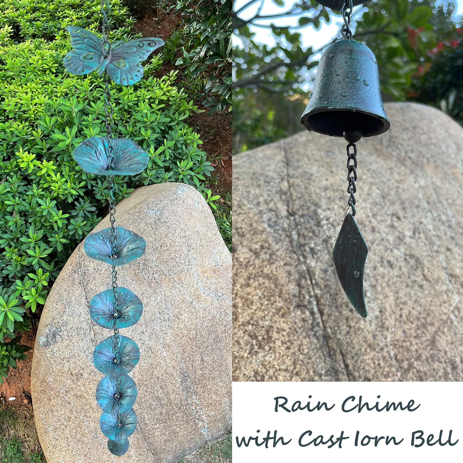 Snapklik.com : 4 Ft Rain Chain, Lotus Leaf Rain Chains For Gutters And ...