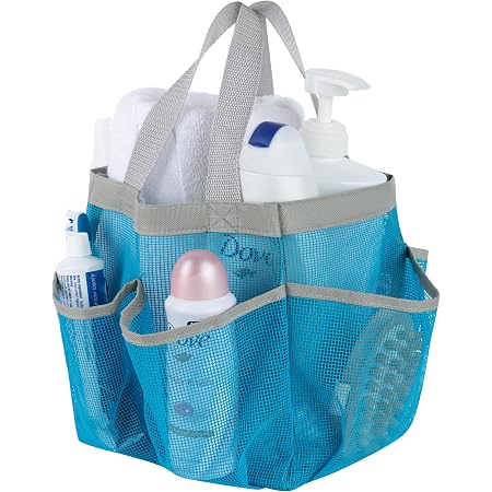 Amazon.com: 7 Pocket Shower Caddy Tote, Blue - Keep your shower ...
