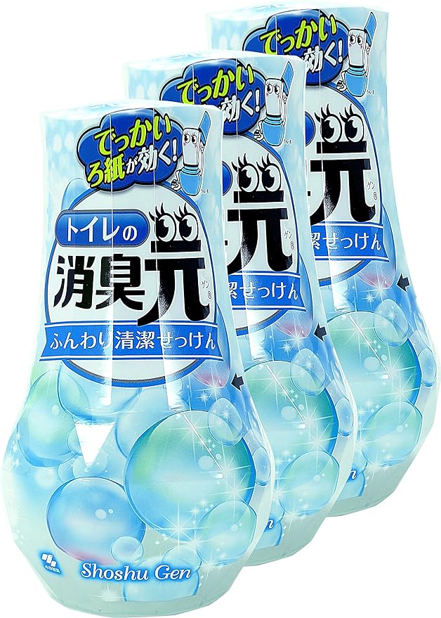 Amazon | 【まとめ買い】消臭元 消臭芳香剤 トイレ用 ふんわり清潔せっけん 400ml×3個 | 消臭元 | 置き型