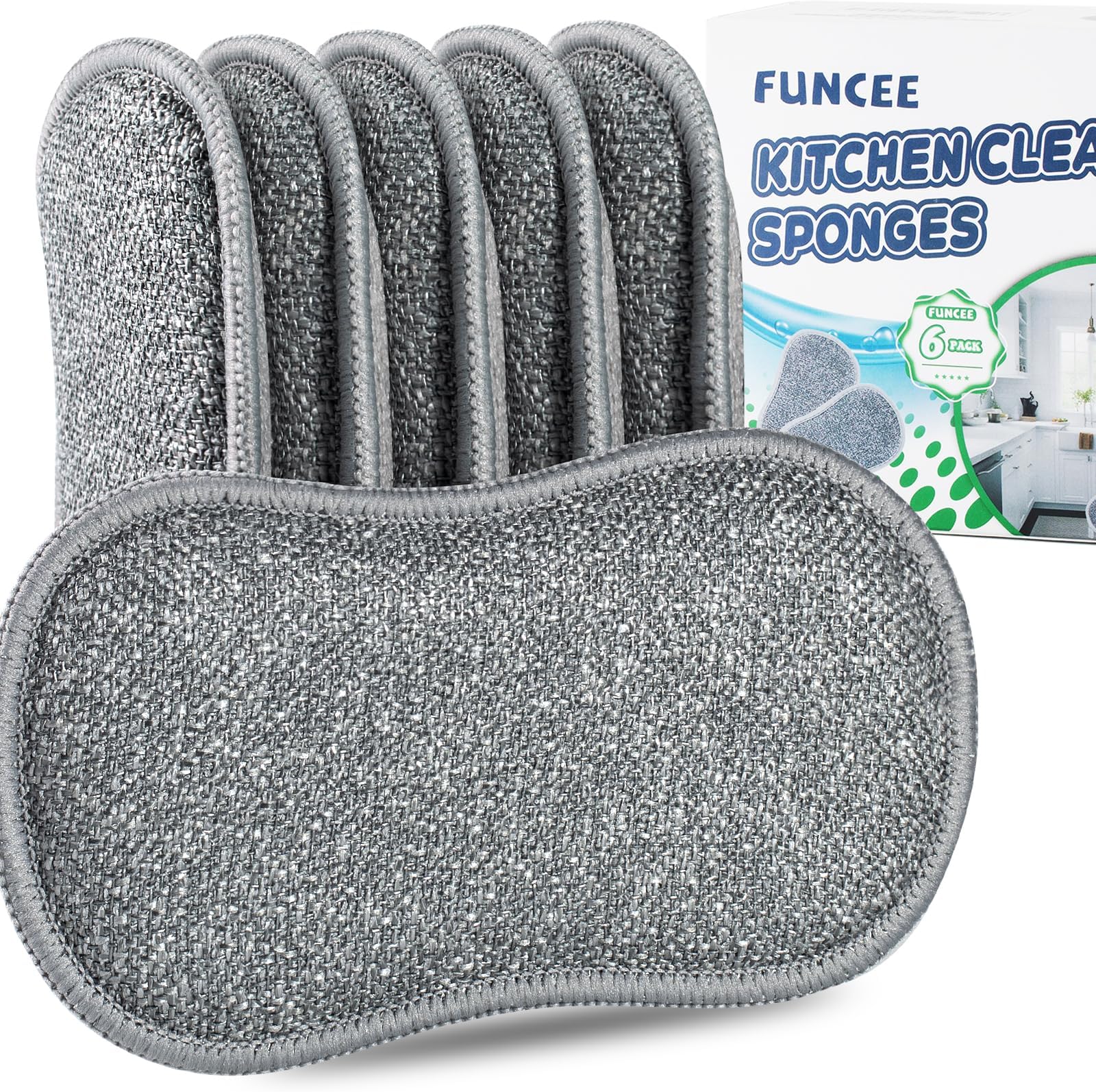 Amazon.com: CAMSTIC Dual Action Kitchen Cleaning Microfiber Scouring ...
