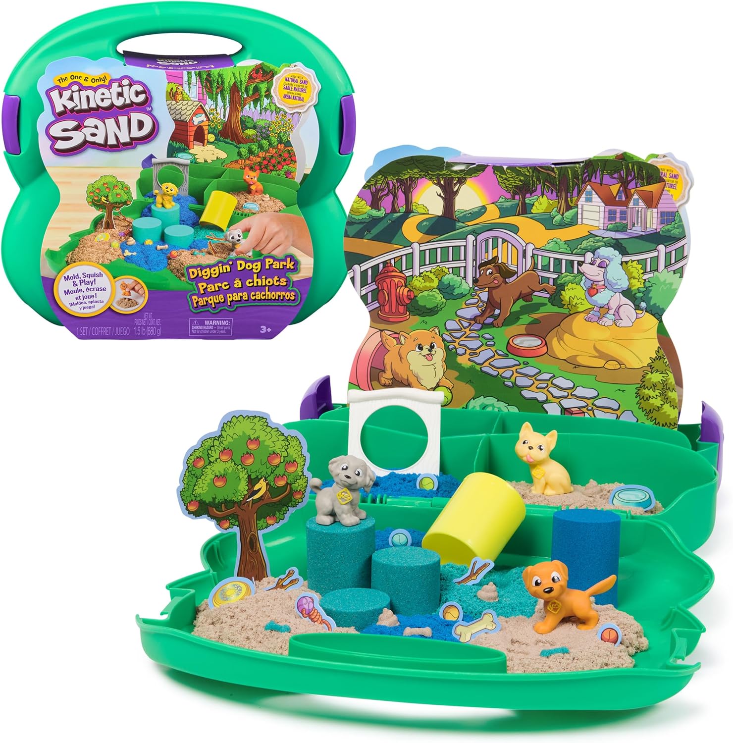 Amazon.com: Kinetic Sand, Puppies Playground, 680 g Sand, 3 Multi ...