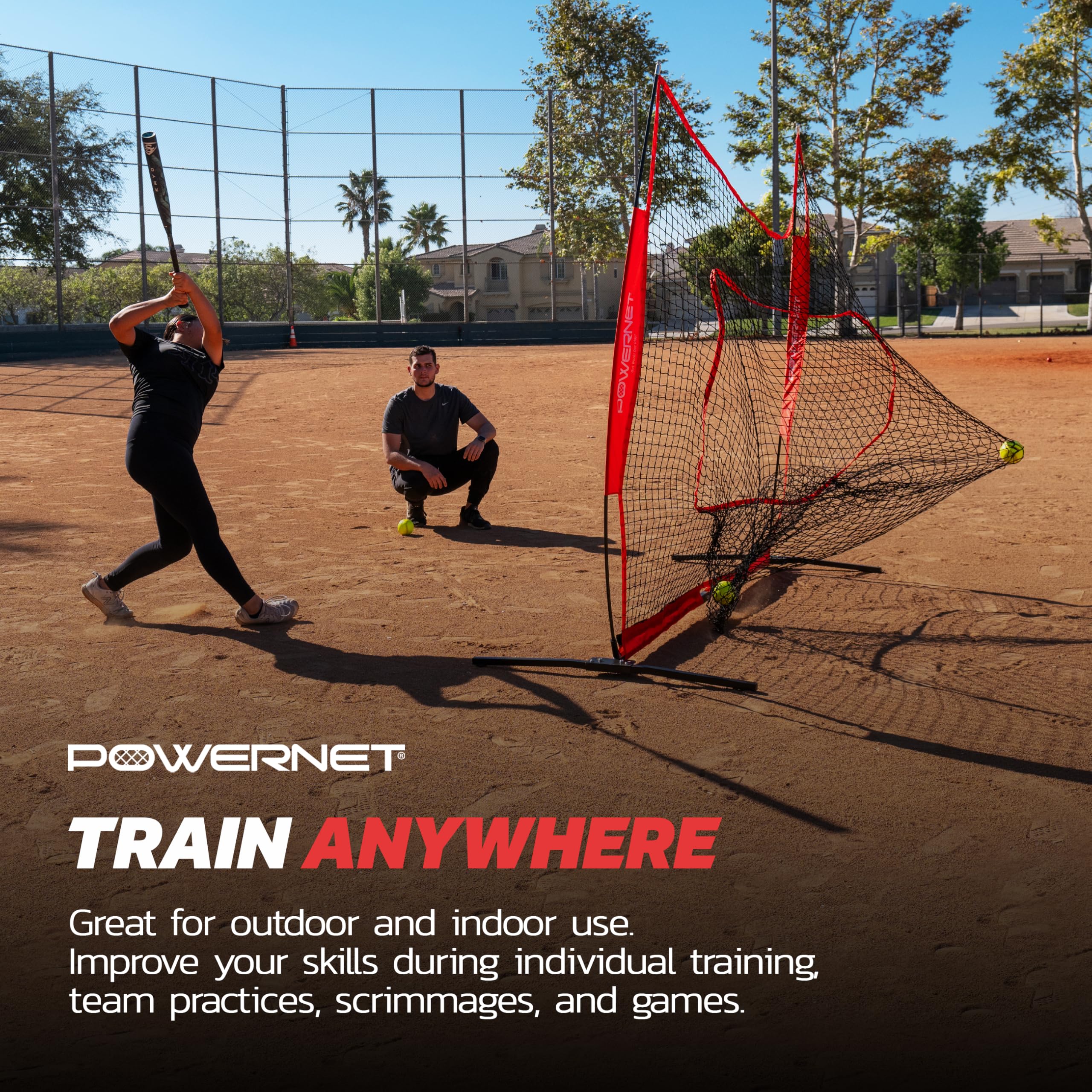 Snapklik.com : PowerNet Pro One Piece Softball Baseball Net, Portable ...