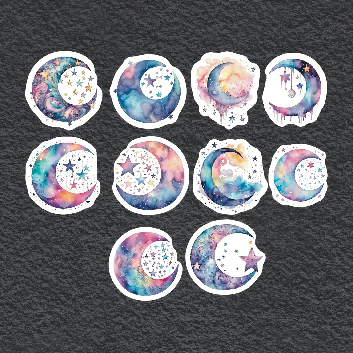 Amazon.com: Pastel Moon & Star Stickers. Set of 20 Stickers (2 Sets of ...